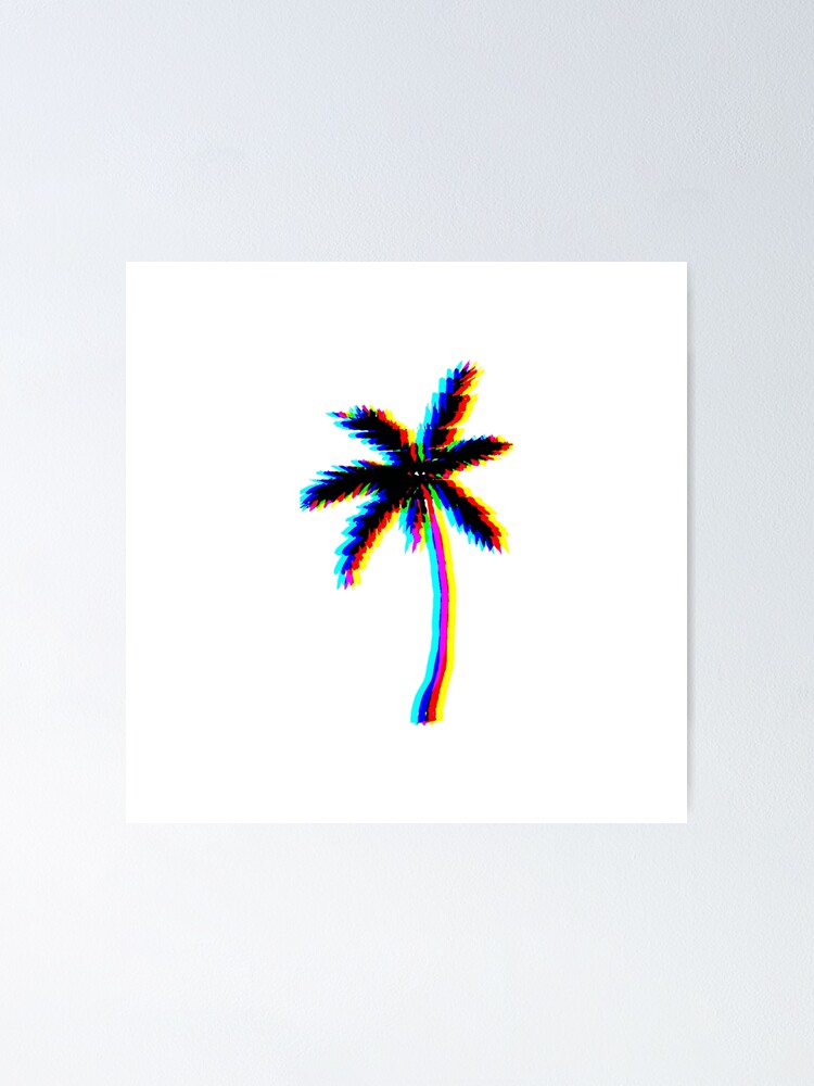 "Trippy Tropical Beach Palm Tree 3D Psychedelic Leaves" Poster for Sale ...