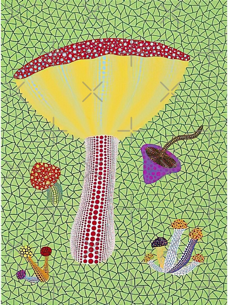 "Yayoi Kusama Mushroom Green" Poster for Sale by billysheppard | Redbubble