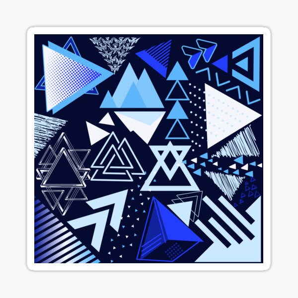 "Triangles in Geometry - Navy" Sticker for Sale by CriBCa | Redbubble