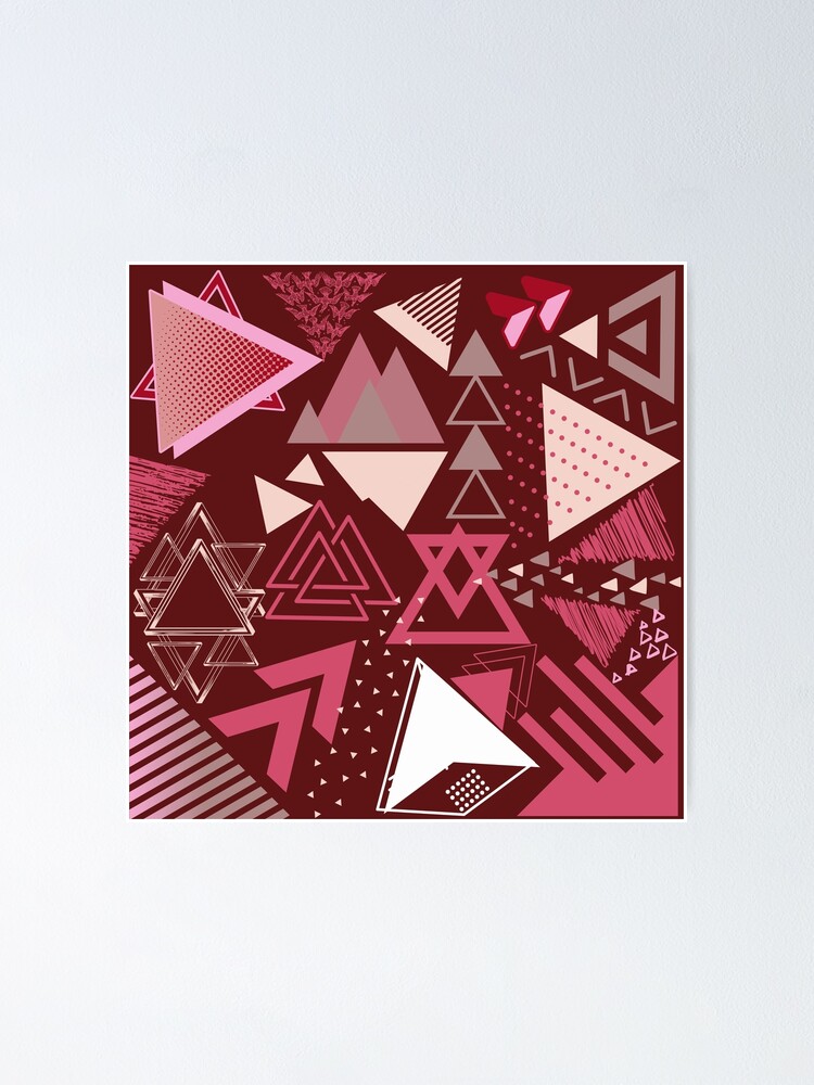 "Triangles in Geometry - Rose Wood" Poster for Sale by CriBCa | Redbubble