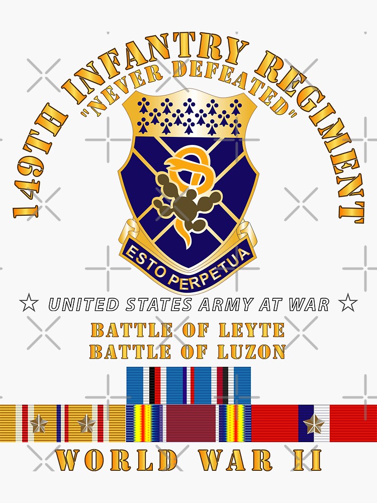 "Army - 149th Infantry Regiment - Battle of Leyte-Luzon - COA - WWII ...