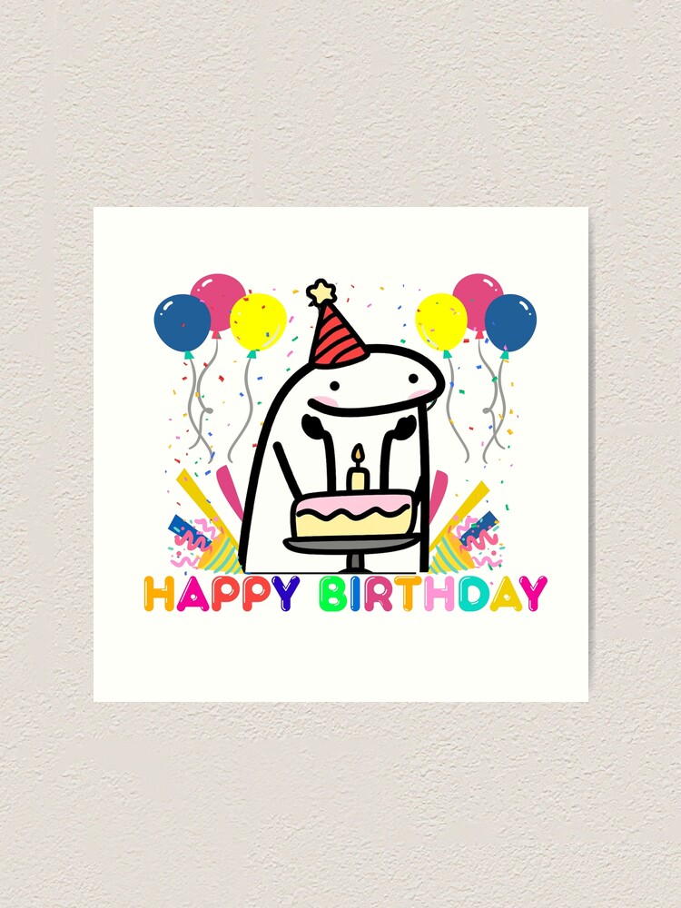 "flork - happy birthday flork" Art Print for Sale by UTOPIAXD | Redbubble