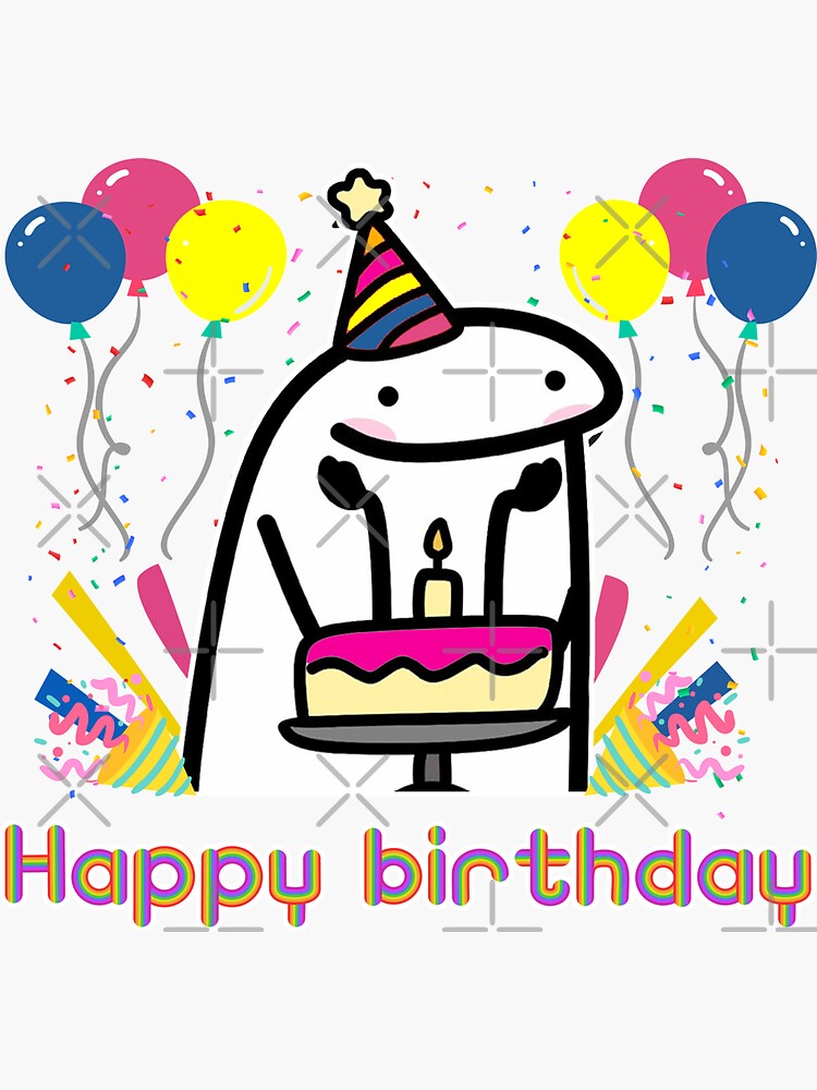"flork happy birthday" Sticker for Sale by UTOPIAXD | Redbubble
