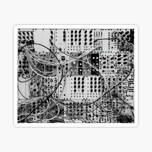 "Analog Synthesizer - Modular Design - black white Poster" Sticker by ...
