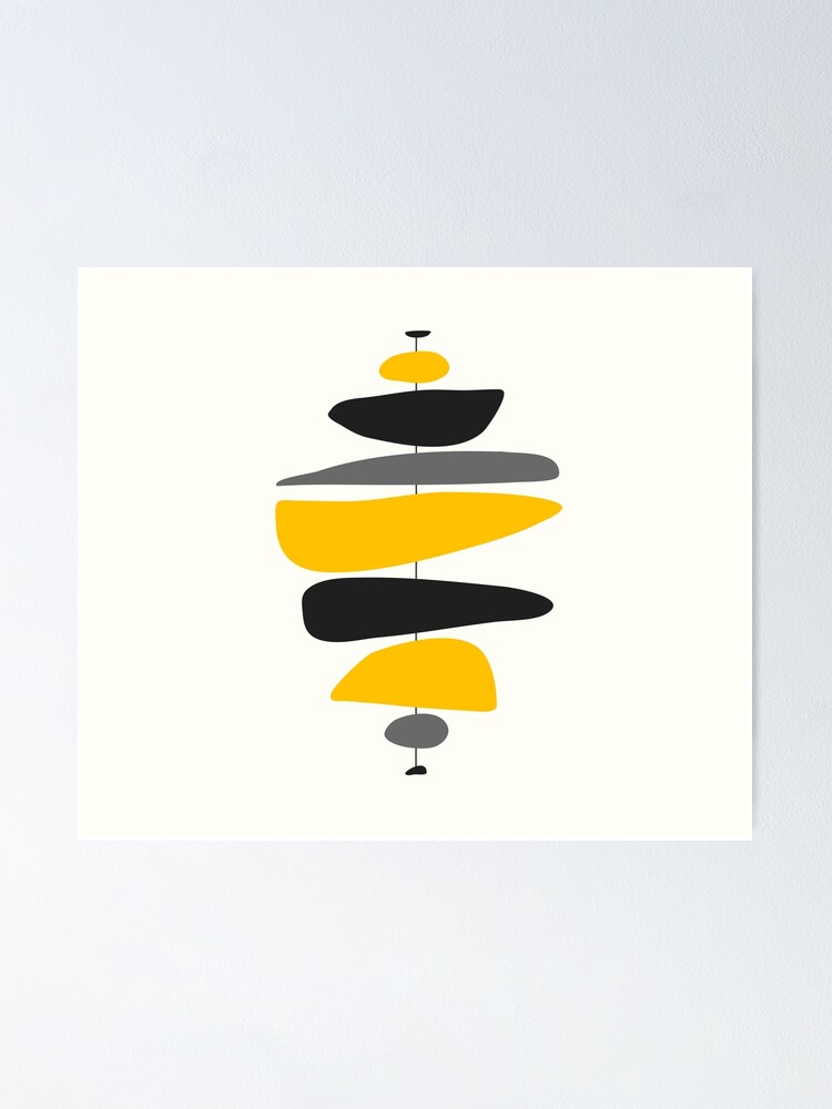 "Mid century modern string of rocks in yellow" Poster for Sale by ...