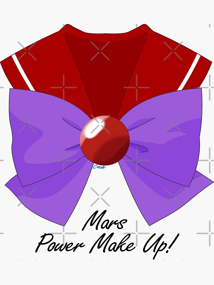 "Mars Power Make Up! Collar and Bow" Sticker by corzamoon | Redbubble