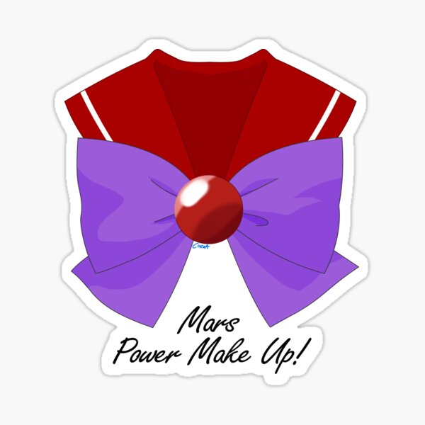 "Mars Power Make Up! Collar and Bow" Sticker by corzamoon | Redbubble
