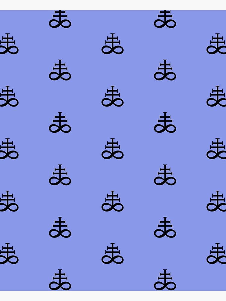 "Minimalistic Leviathan Cross, Black Pattern, Pastel Blue Background ...