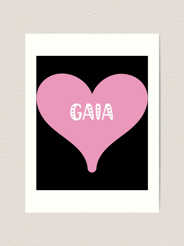 "Gaia name - pink heart pretty font design for Valentines Day gift or ...