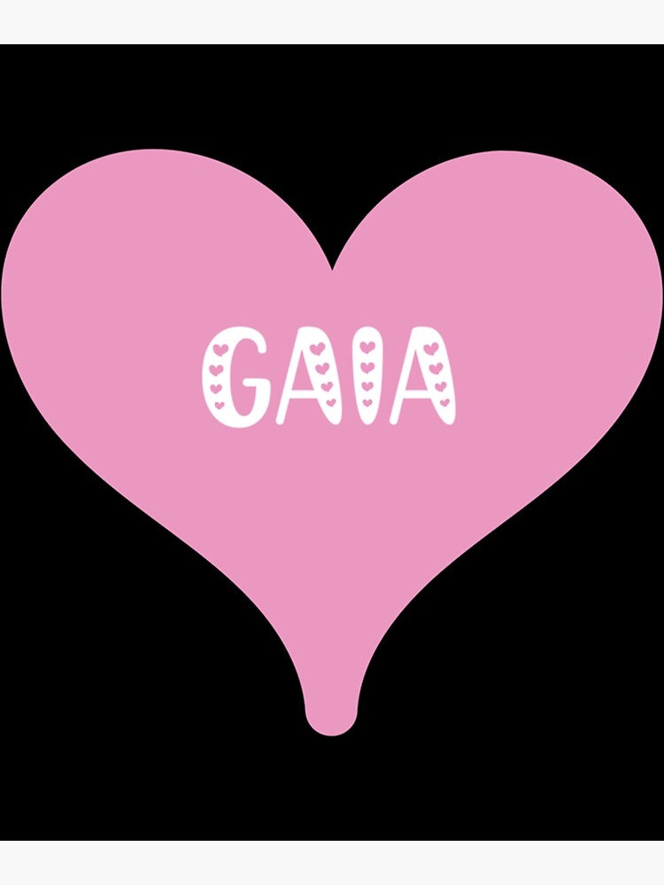 "Gaia name - pink heart pretty font design for Valentines Day gift or ...