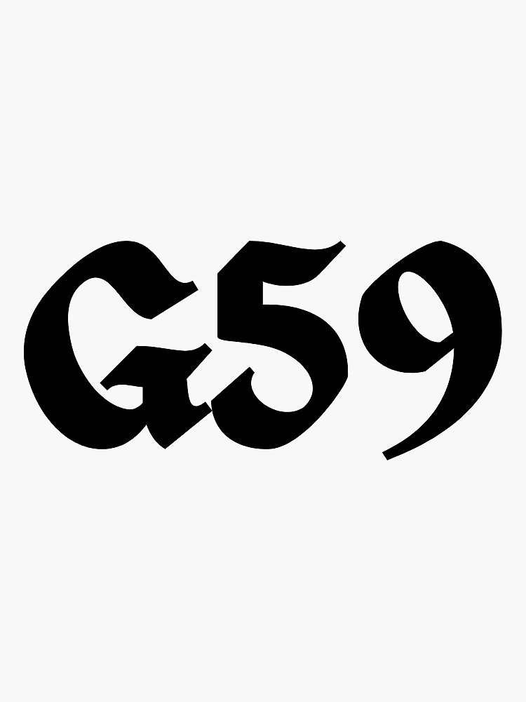 "G59" Sticker by gothicboutique | Redbubble