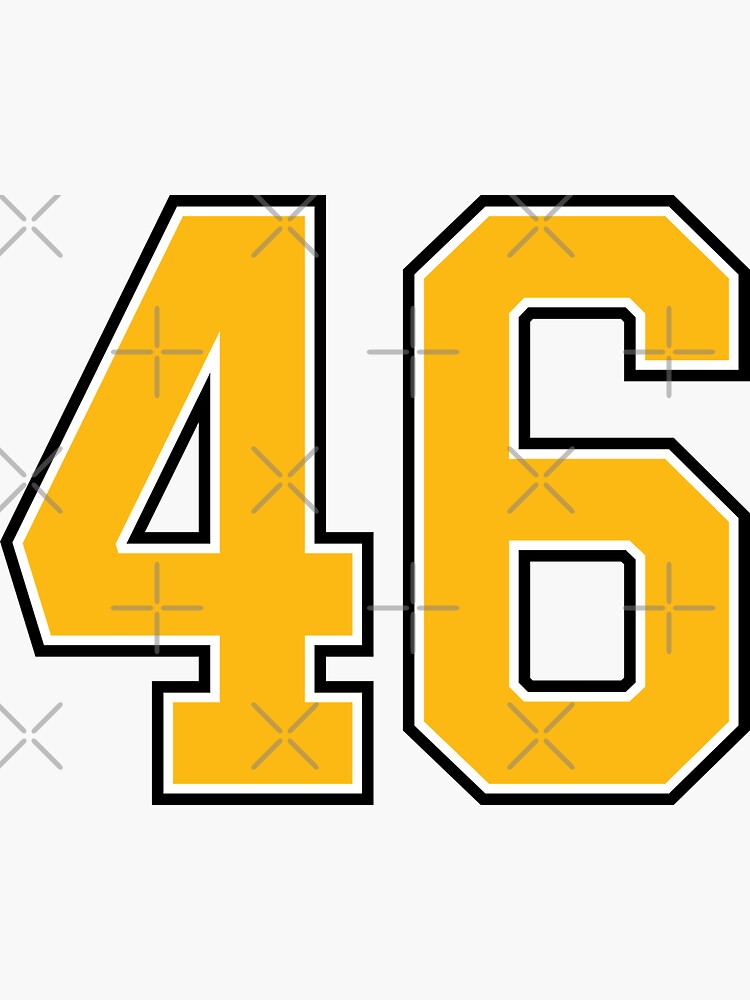 "Yellow Number 46 lucky sports jersey forty six" Sticker by HeavyStyle ...