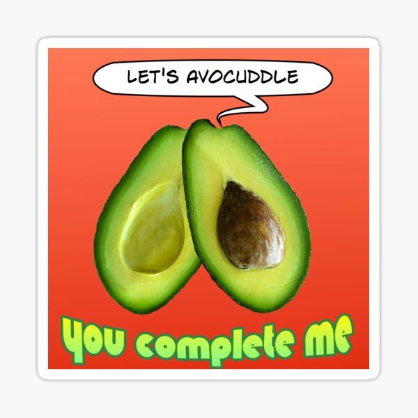 "Avocuddle" Sticker by ebonflow | Redbubble