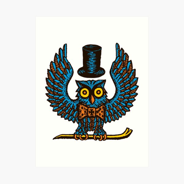 "prison tattoo owl, safe cracker, hacker" Art Print for Sale by ...