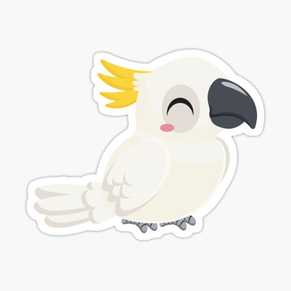 "Cute Cockatoo White Parrot Bird" Sticker by Createli | Redbubble