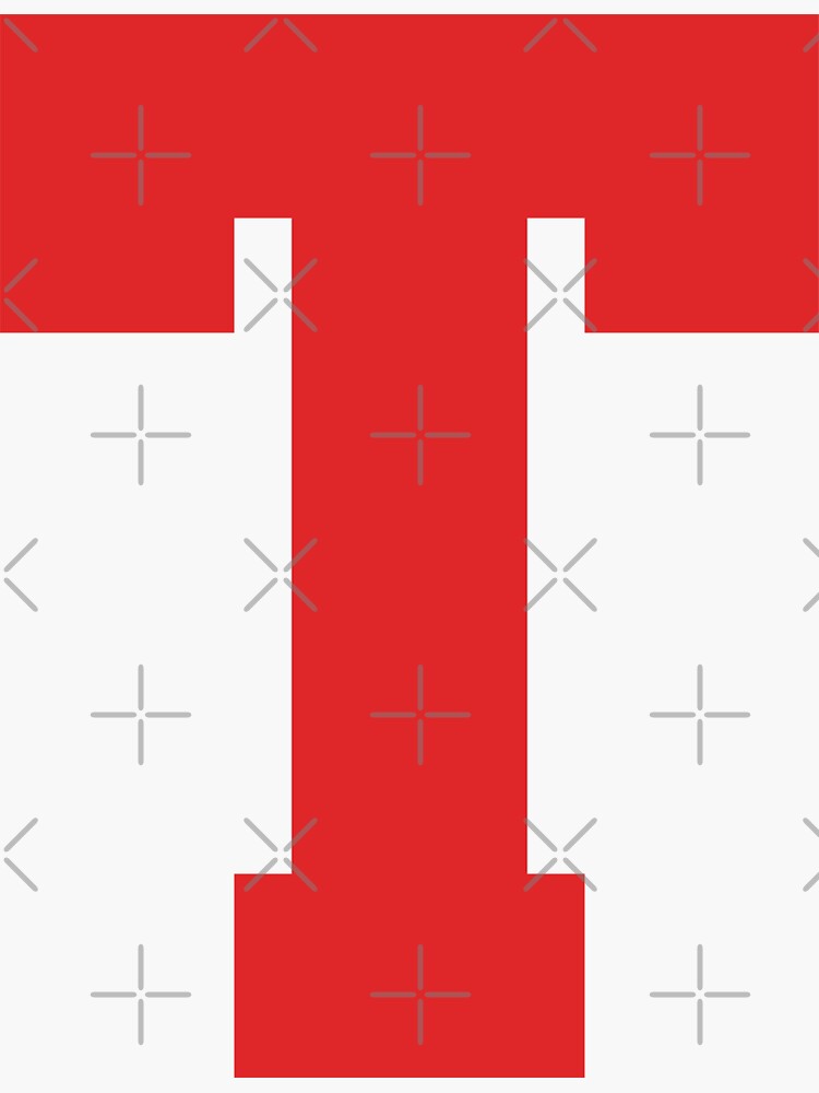 "Alphabet, Red T, Sports letter T" Sticker for Sale by TheCultStuff ...