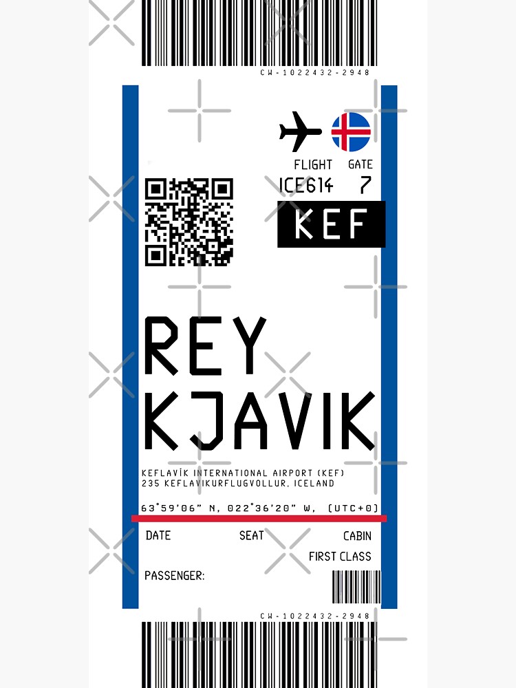 "Reykjavik Keflavik Airport (KEF) Boarding Pass rickrolled" Sticker for ...