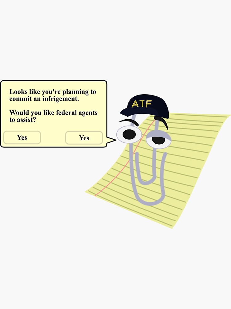 "ATF Clippy" Sticker by X-RayActual | Redbubble