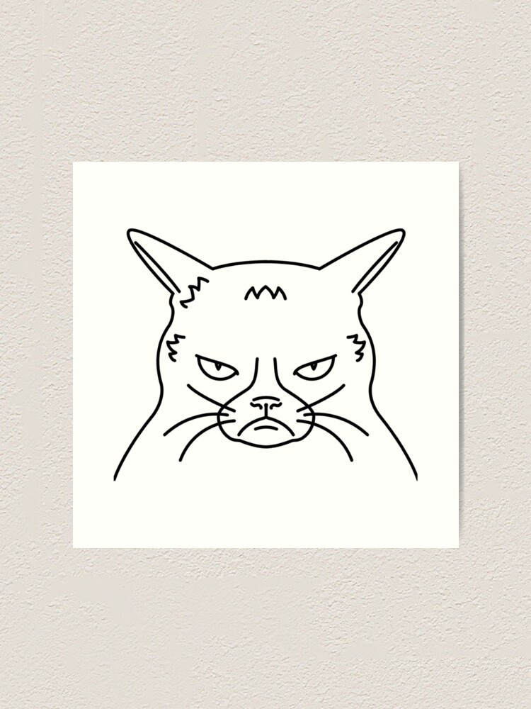 "Angry Cat Meme Face" Art Print for Sale by jamcaYT | Redbubble