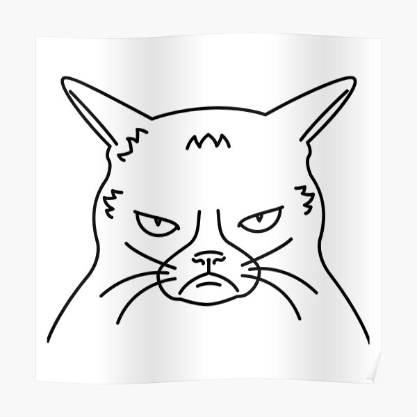 "Angry Cat Meme Face" Poster for Sale by jamcaYT | Redbubble