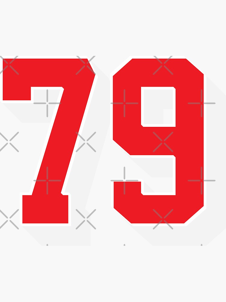 "Jersey Number 79 red" Sticker by jiromie | Redbubble