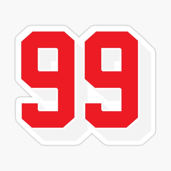 "Jersey Number 99 red" Sticker by jiromie | Redbubble