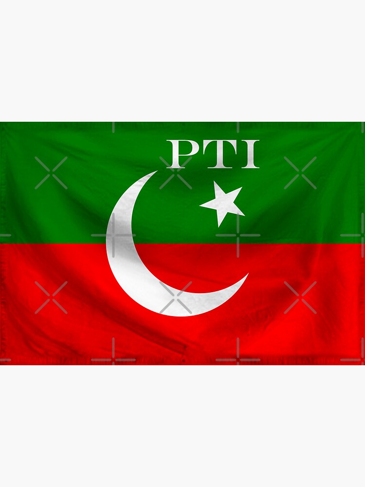 "Flag of the Pakistan Tehreek-e-Insaf with PTI" Sticker by SpringPetals ...