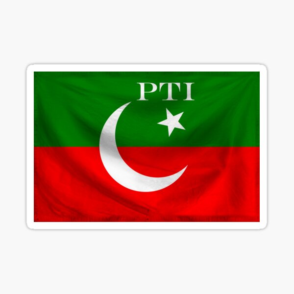 "Flag of the Pakistan Tehreek-e-Insaf with PTI" Sticker by SpringPetals ...