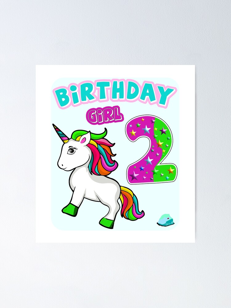 "Einhorn 2ter KindergeburtstagsTshirt 2 für Mädchen oder Prinzessinnen ...