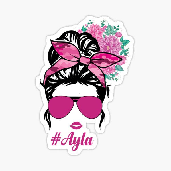 "Ayla Name - Messy Bun " Sticker by stickvenom | Redbubble
