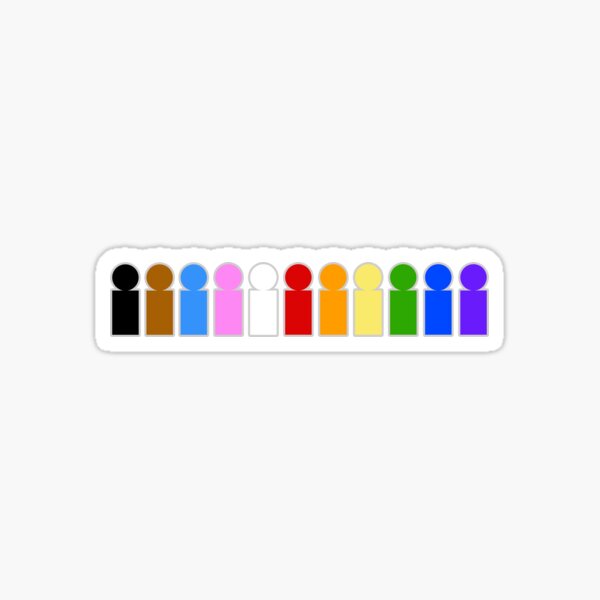 "Inclusive Pride Colors Mini Figures" Sticker by elisagavi | Redbubble
