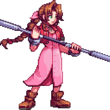 "Aerith Pixel Edition" Sticker for Sale by adventfan | Redbubble