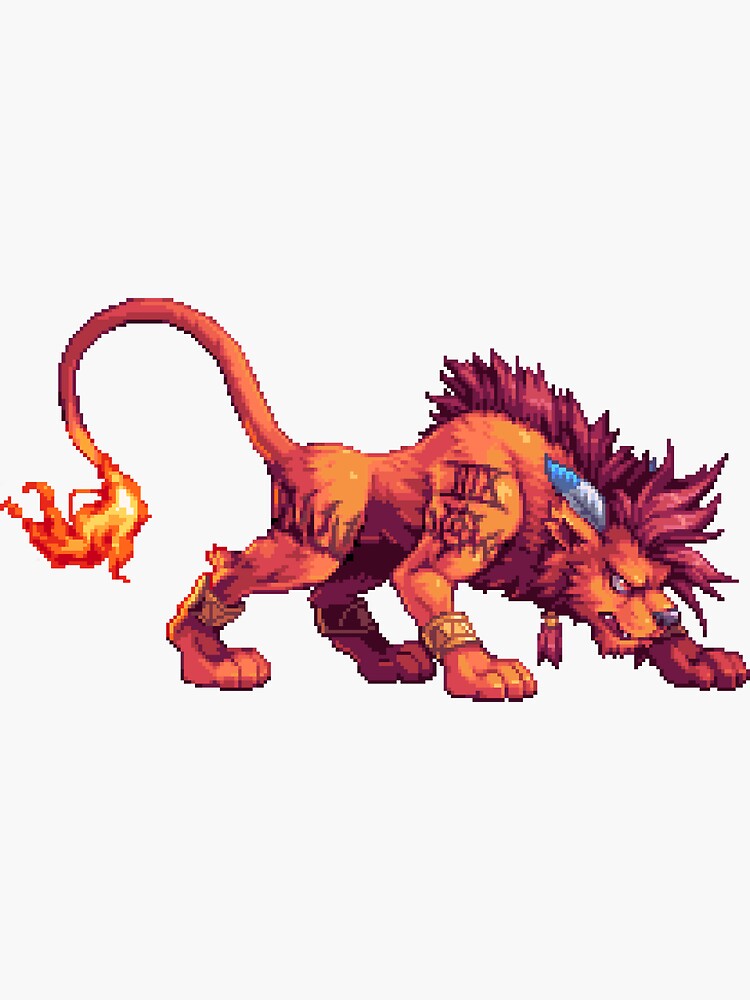 "Red Xiii Pixel Edition" Sticker by adventfan | Redbubble