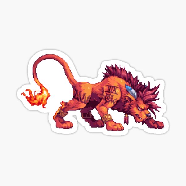 "Red Xiii Pixel Edition" Sticker by adventfan | Redbubble
