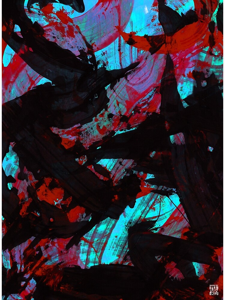 "Abstract Painting Attack (Blue Red Version)" Poster for Sale by ...