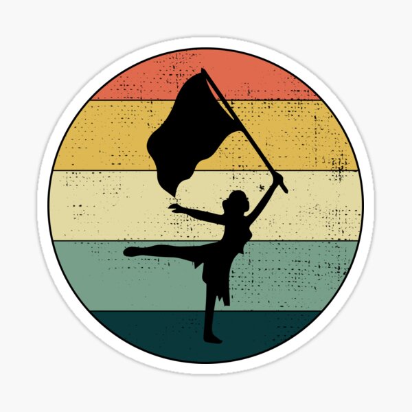 "Winter Color Guard Flag Corps Dance Vintage Retro" Sticker for Sale by ...