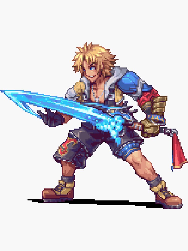 "Tidus Pixel Edition" Sticker for Sale by adventfan | Redbubble