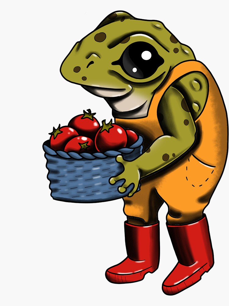 "Farmer Frog" Sticker by Mystic-Lamb | Redbubble