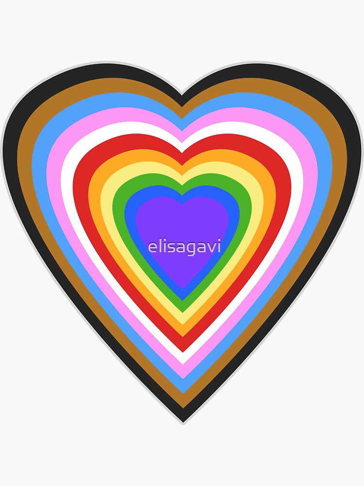 "Inclusive Pride Colors Heart" Sticker by elisagavi | Redbubble