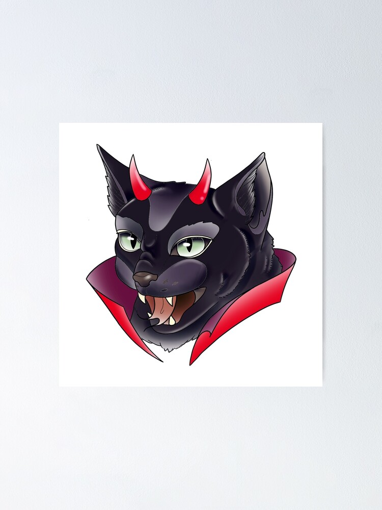 "Devilish Cat" Poster for Sale by Mystic-Lamb | Redbubble