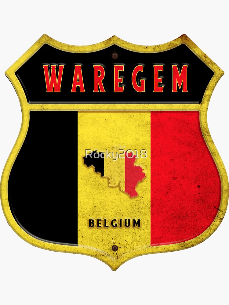 "Waregem Belgium coat of arms flags design" Sticker by Rocky2018 ...