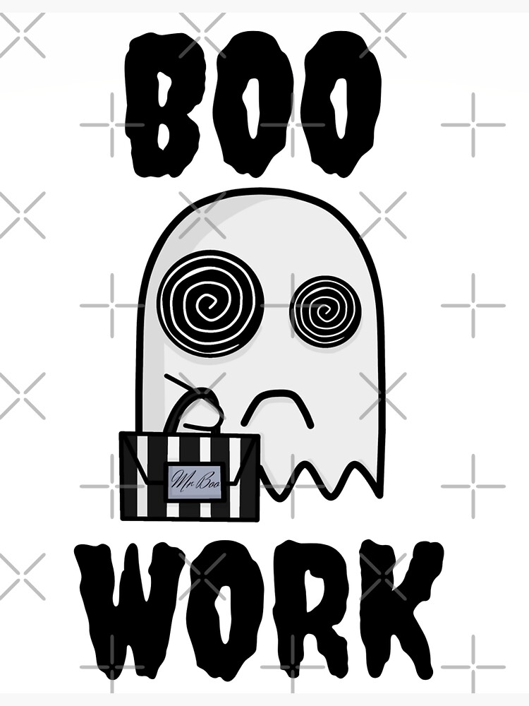 "boo work " Sticker by Luffyvixen | Redbubble