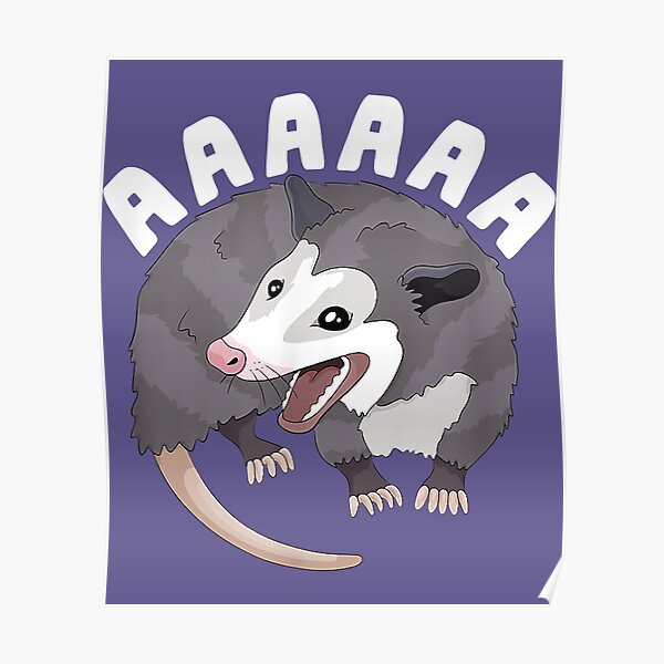 "Aaaaaa Screaming Opossum Stressed Possum Funny Dank Meme" Poster for ...