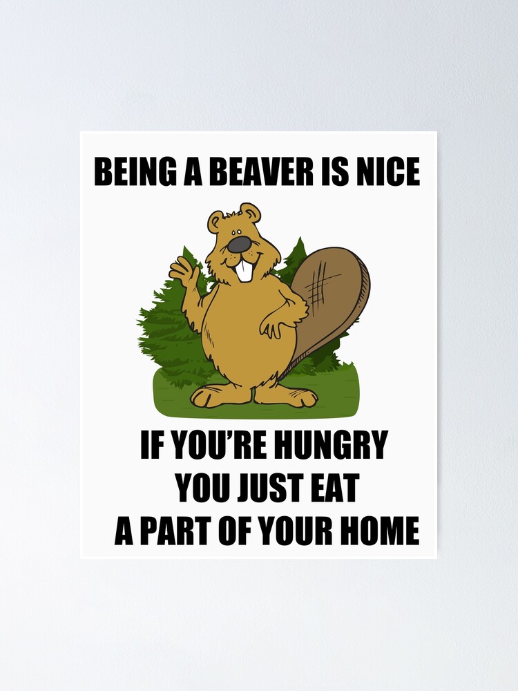 "BEING A BEAVER IS NICE" Poster for Sale by VeloPsyche | Redbubble
