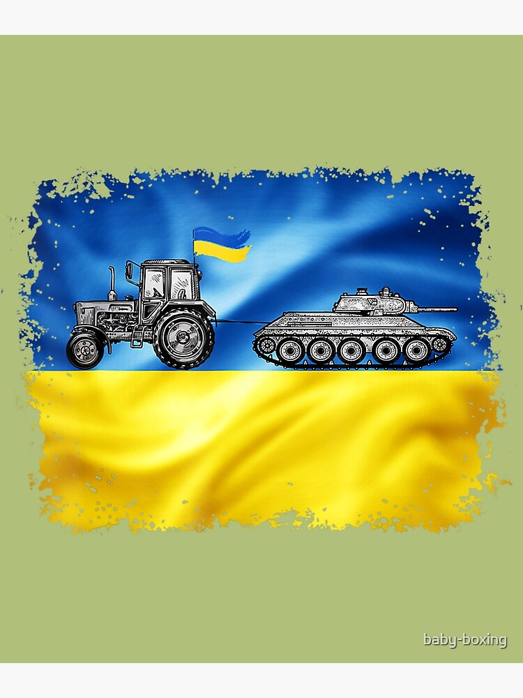 "Funny Ukrainian Farmer Tractor Tank Meme Ukraine Tractor" Art Print ...