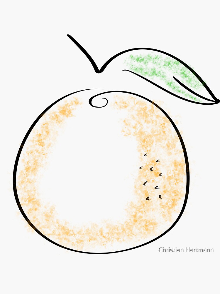 "Orange Line Art - Minimalist with splashes of color" Sticker by Zcared ...