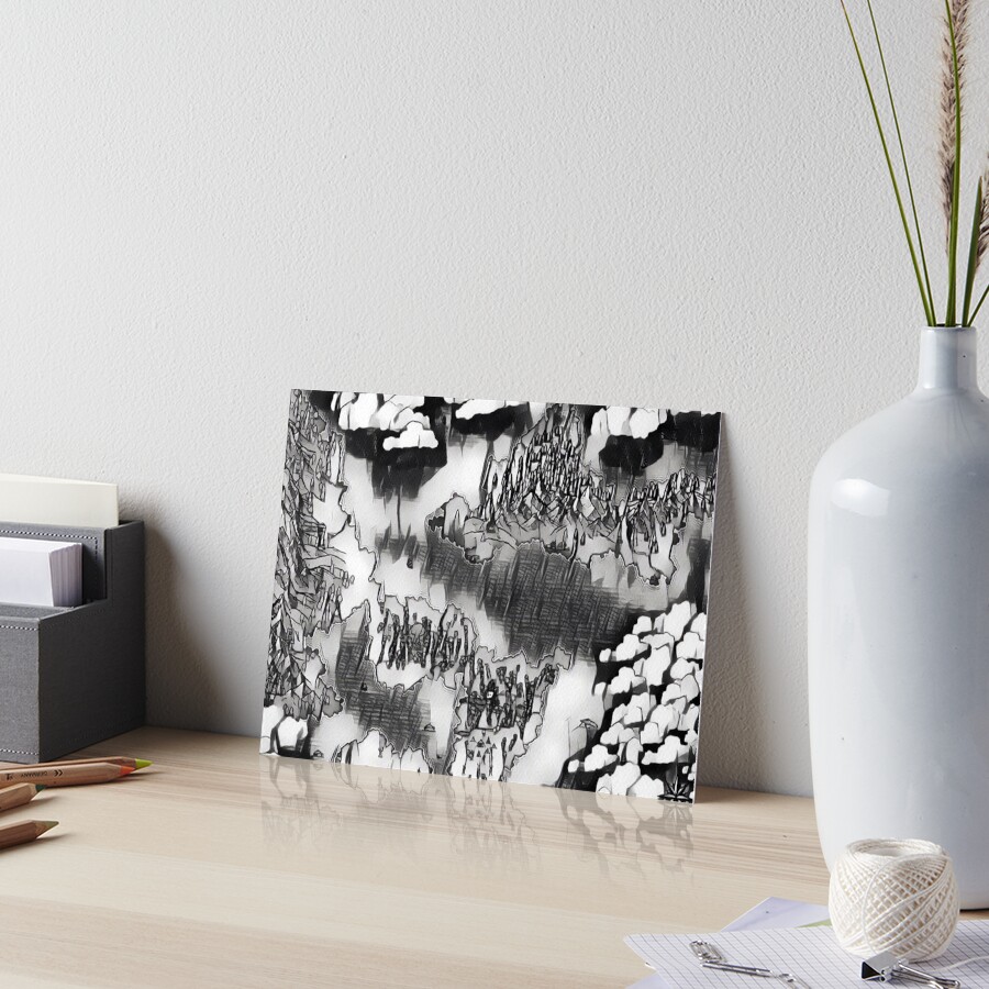 "Dark Elves Fantasy Map For RPG Session Sketch Art (black&white)" Art ...