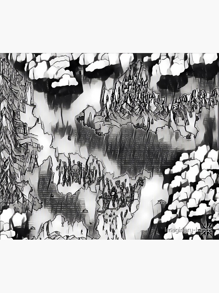 "Dark Elves Fantasy Map For RPG Session Sketch Art (black&white)" Art ...