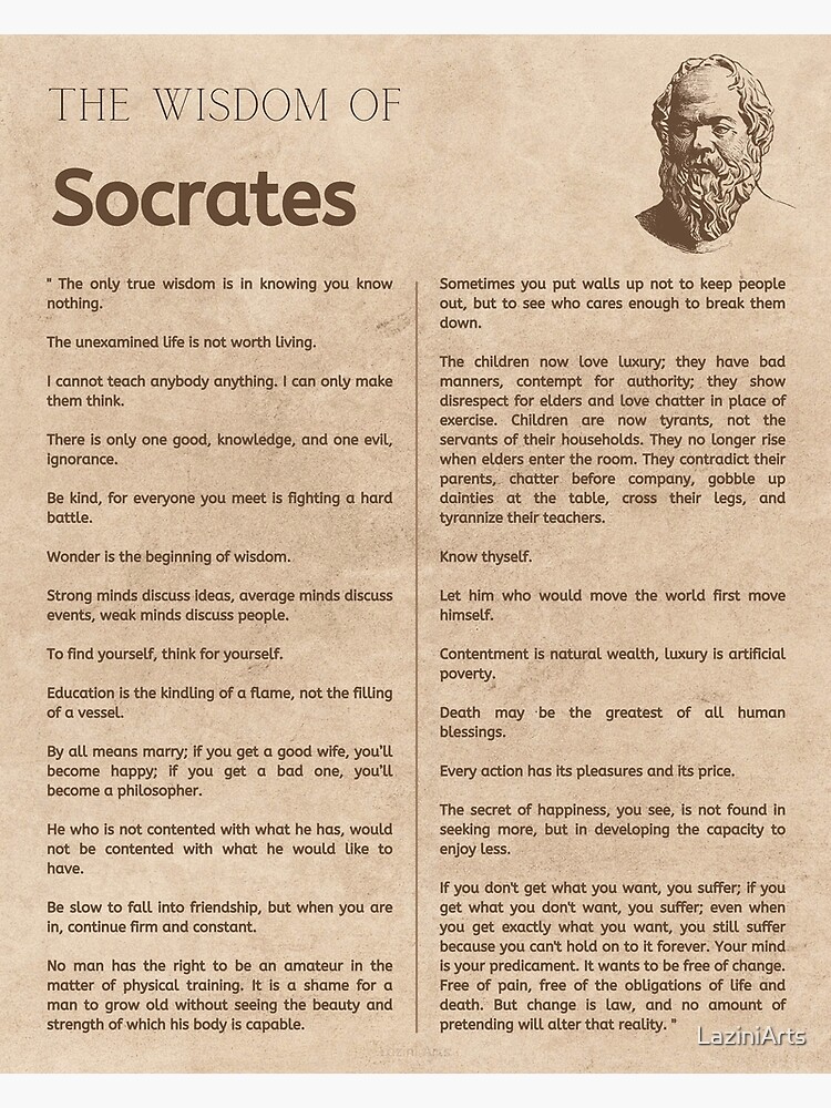 The wisdom of Socrates. Best quotes of Socrates! Part I Premium Matte ...