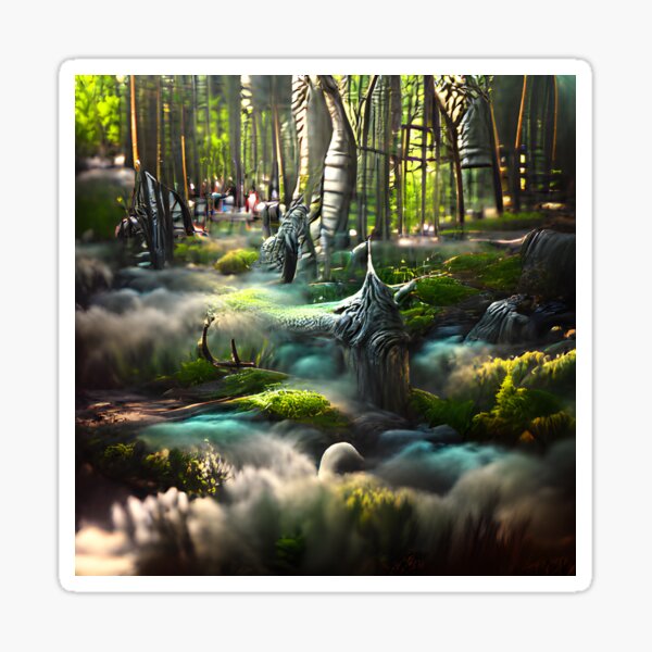 "Toxic Alien Forest Biome | Hi-Res Digital Art" Sticker by ...
